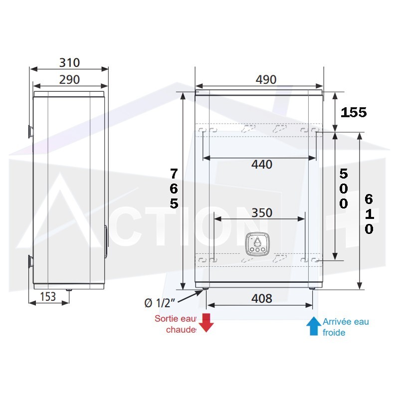 Chauffe eau électrique plat Atlantic Linéo connecté